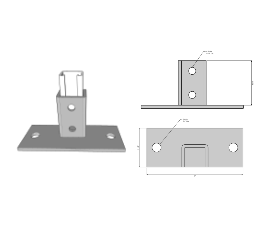 General Fittings | 280FL Post Base | Power Utility Products Co