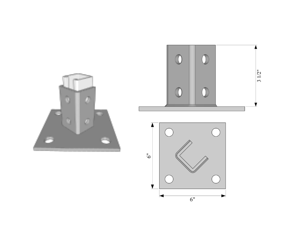 General Fittings | 3033 Post Base | Power Utility Products Co